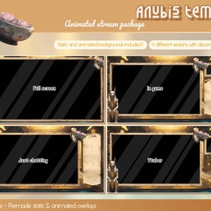 Anubis Temple Twitch Stream Package: Egyptian Vtuber Overlay (digital ...