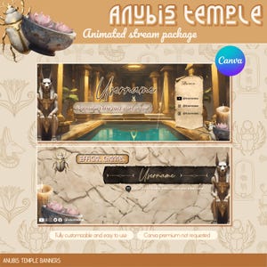 Anubis Temple Full Stream Package: Black Gold Marble Egypt Overlay ...