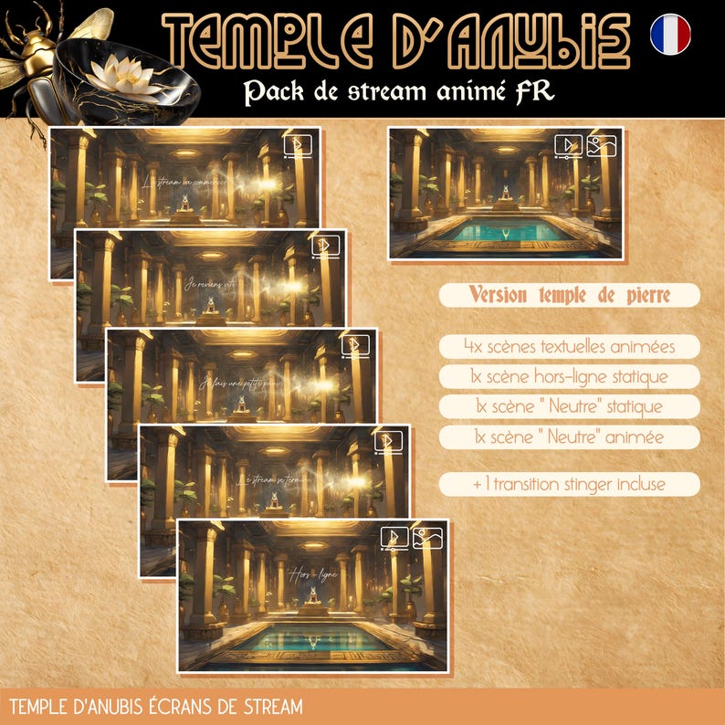 ULTIMATE Anubis Temple Animated Stream Package FRENCH : Pharaoh ...