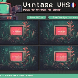Retro Analog Horror Twitch Stream Package FRENCH : Vintage VHS Animated ...