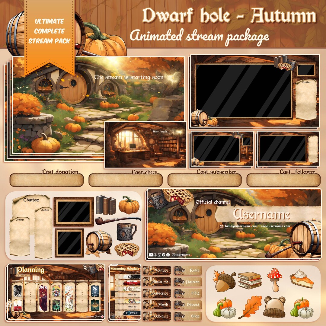 The Cottagecore Dwarf Hole ULTIMATE Full Stream Package. Autumn Stream ...