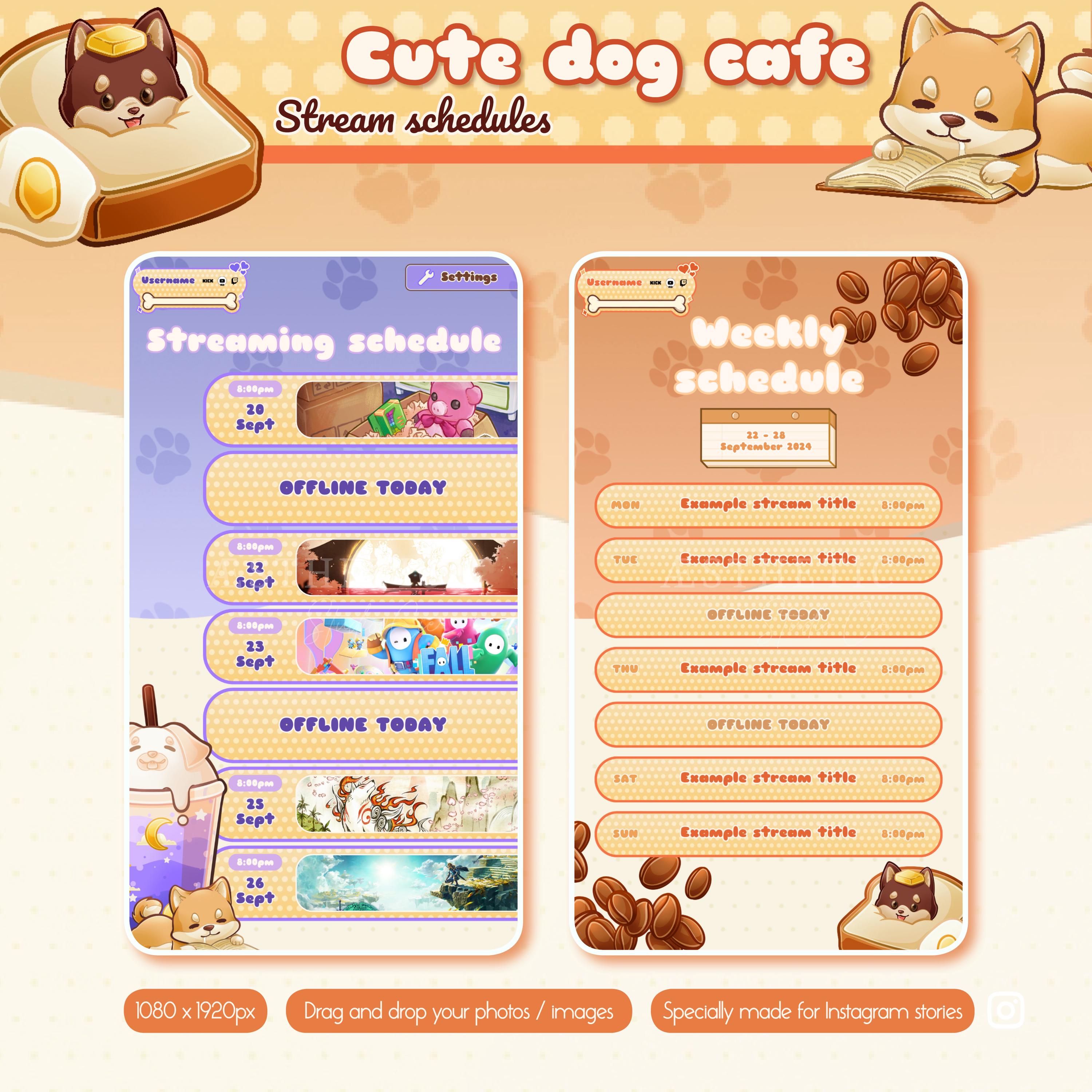No AI Cute Dog Cafe Stream Schedule. Puppy Coffee Shop Instagram and ...