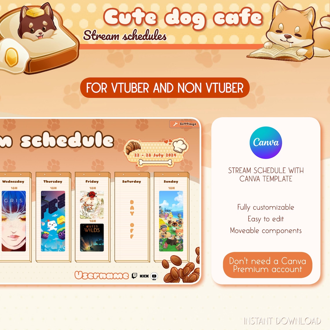 No AI Cute Dog Cafe Stream Schedule. Puppy Coffee Shop Instagram and ...