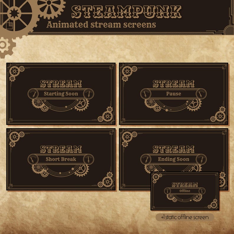 Minimalist Steampunk Victorian Twitch Overlay : Industrial Art Deco ...