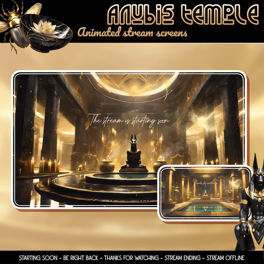 Anubis Streaming Background. Egypt Stream Screen, Stream Overlay ...
