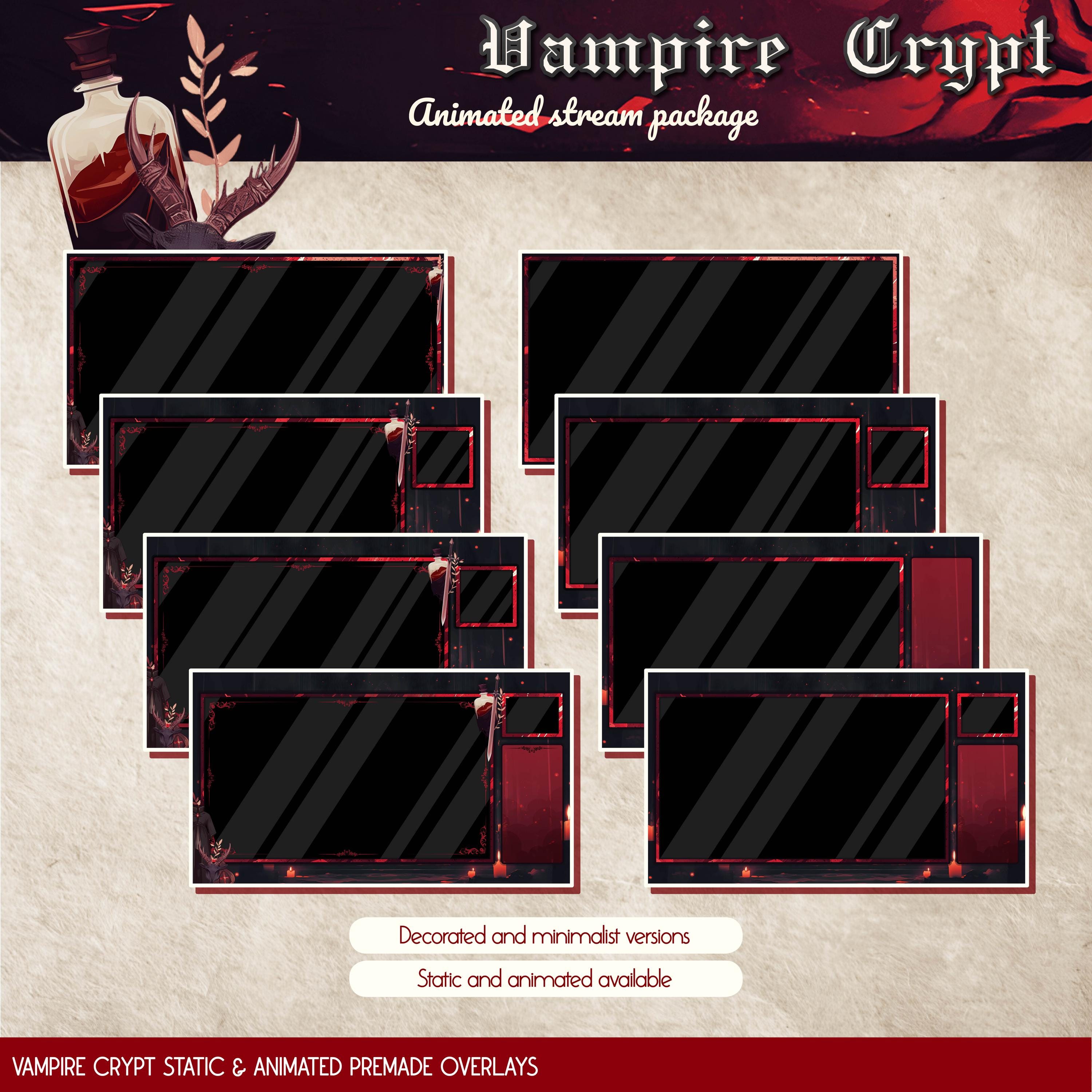 Vampire Crypt Full Stream Package: Gothic D&D Twitch Overlay (digital ...