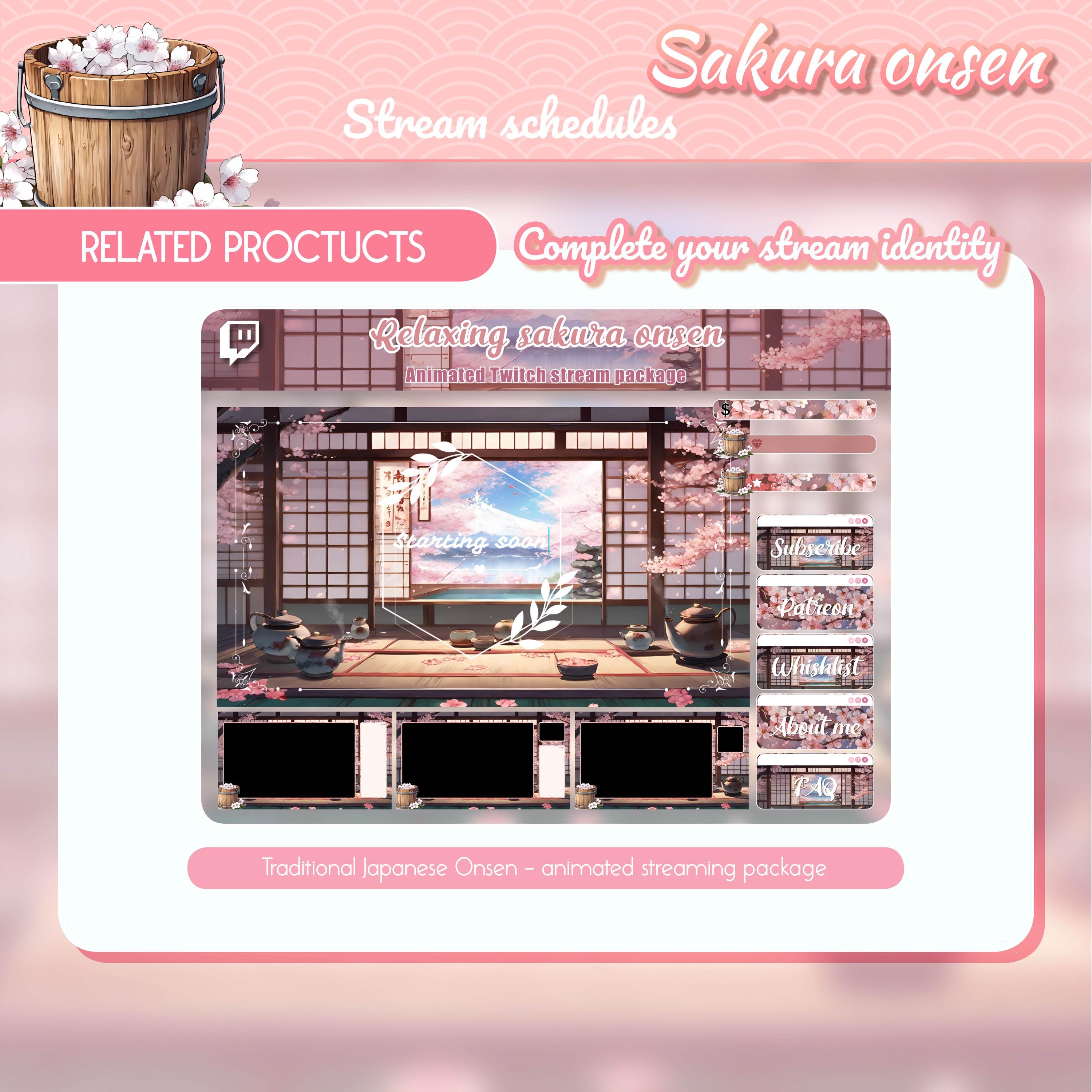 Sakura Onsen Stream Schedule Templates: Japanese Vtuber Planner (canva ...