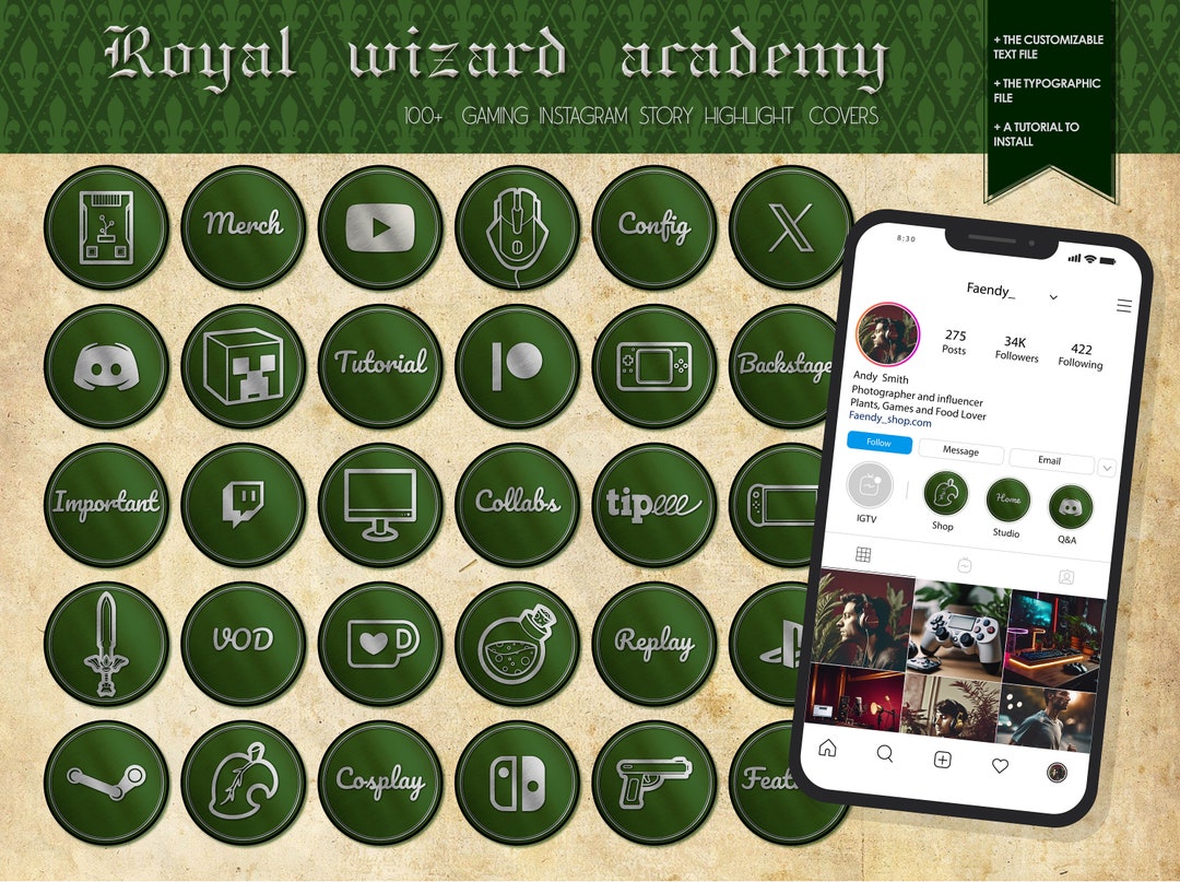 100 Royal Wizard Academy Instagram Story Highlight Covers. Video Game ...