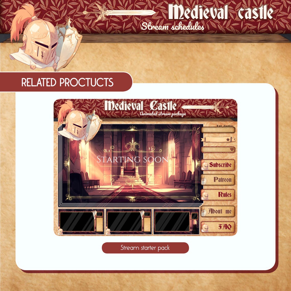 D&D Stream Schedule: Medieval Castle, RPG Canva Template (digital ...