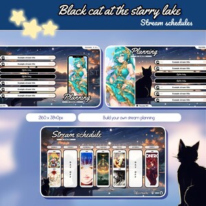 Black Cat Stream Schedule Template: Twitch & Instagram Planner (canva ...