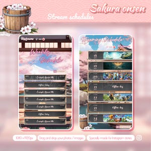 Sakura Onsen Stream Schedule Templates: Japanese Vtuber Planner (canva ...