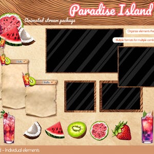 Summer Beach Twitch Animated Overlay Pack. Twitch Panels, Stream ...