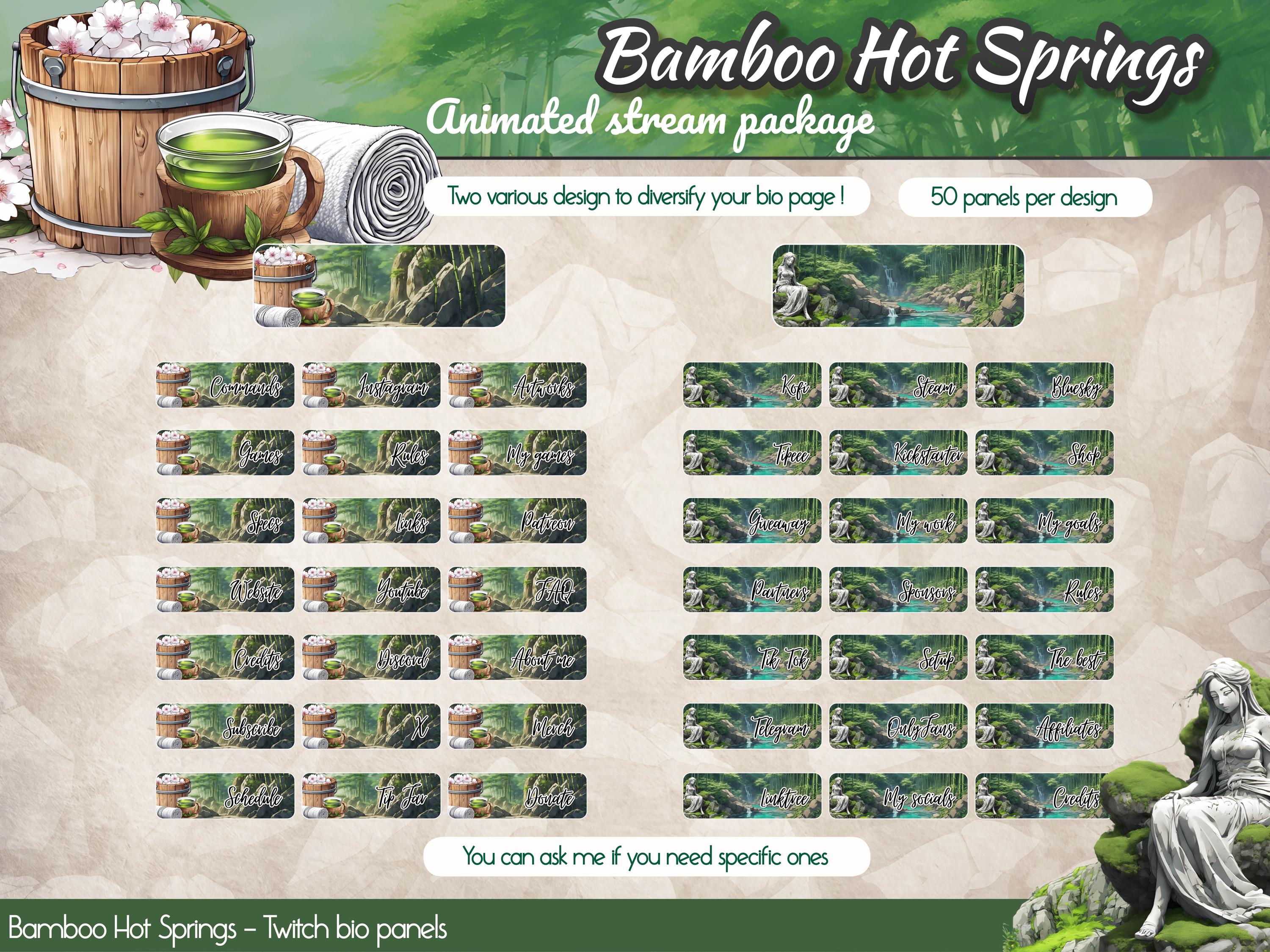 Relaxing Samurai Bamboo Onsen Animated Stream Package: Japanese Hot ...