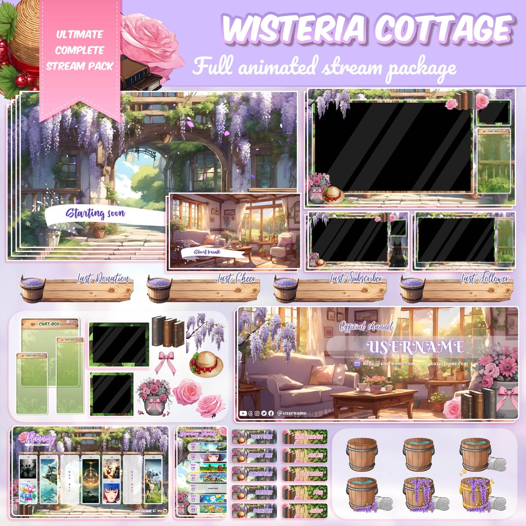 Wisteria Cottagecore House ULTIMATE Full Stream Package. Cottage Decor ...