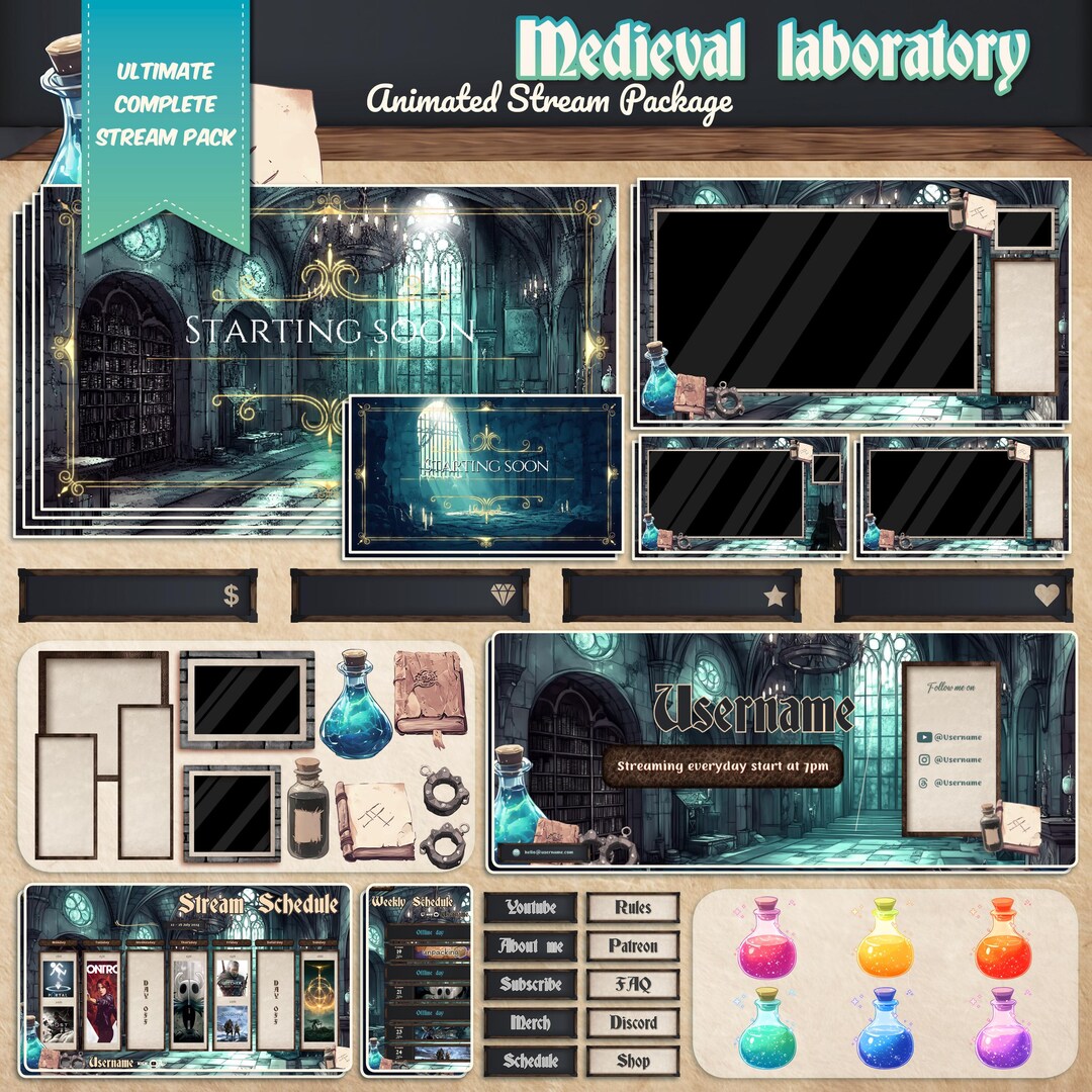 D&D Medieval Sorcerer Laboratory Full Stream Package. Dark Fantasy ...