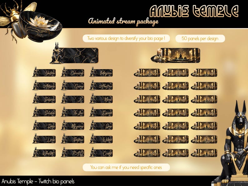 Anubis Temple Animated Twitch Stream Package: Pharaoh - Egyptian Gods ...
