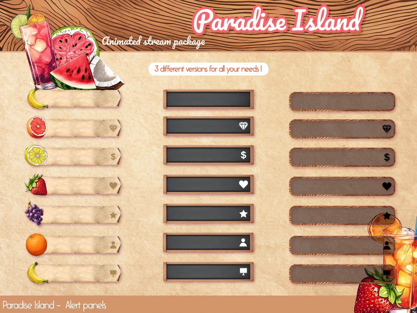 Paradise Island Animated Twitch Stream Overlay Package (digital ...