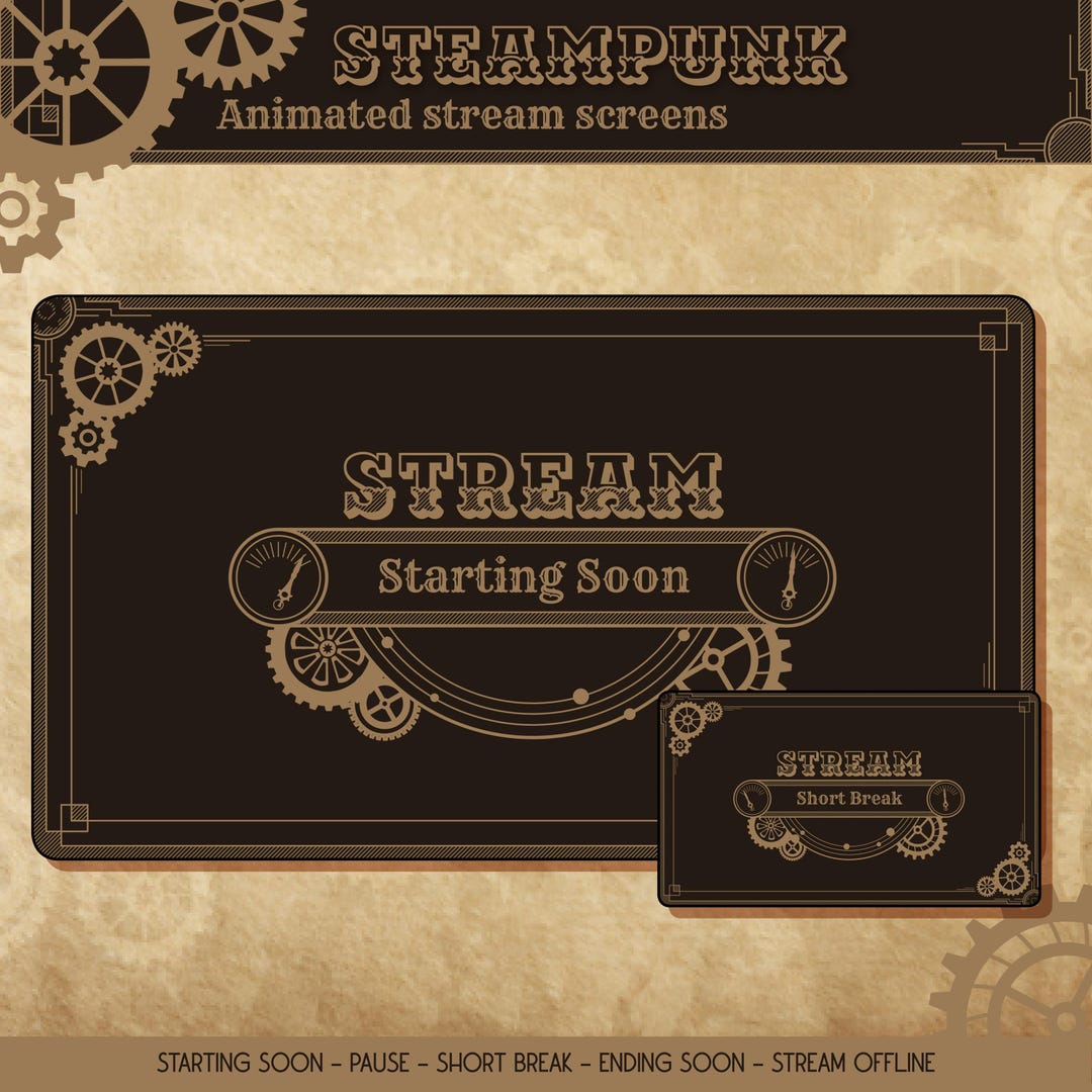 Minimalist Steampunk Victorian Twitch Overlay : Industrial Art Deco ...