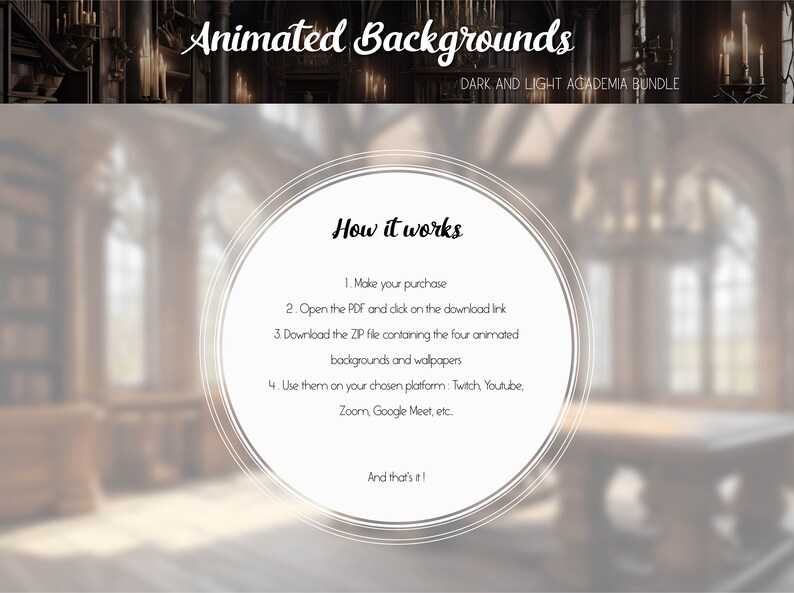 Dark Academia, Light Academia Bundle ANIMATED BACKGROUNDS Digital Wall ...