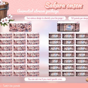 Samurai Sakura Onsen Animated Stream Package. Cherry Blossoms Hot ...