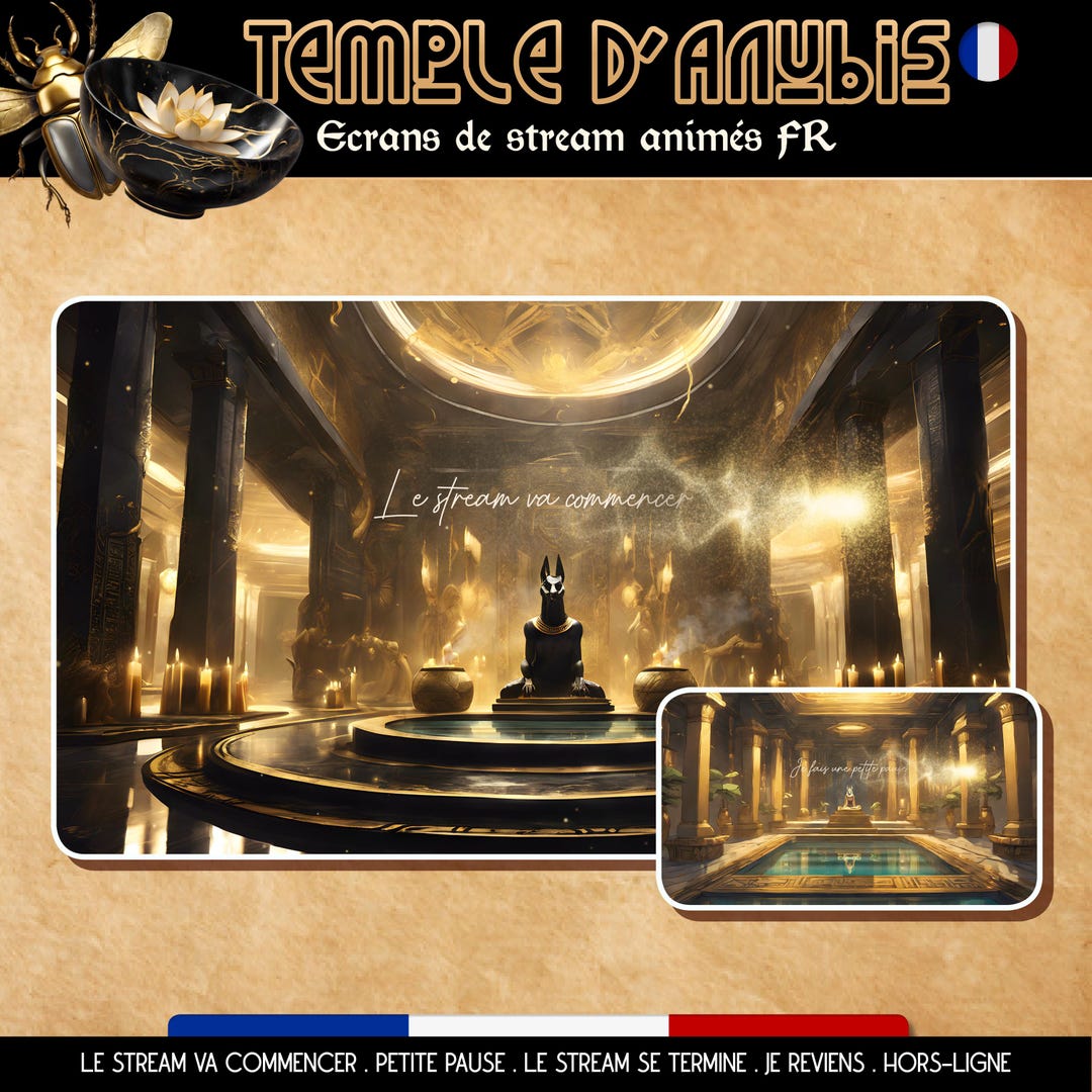 Anubis Temple Animated Stream Screens FRENCH : Egyptian Ancient Gods X ...