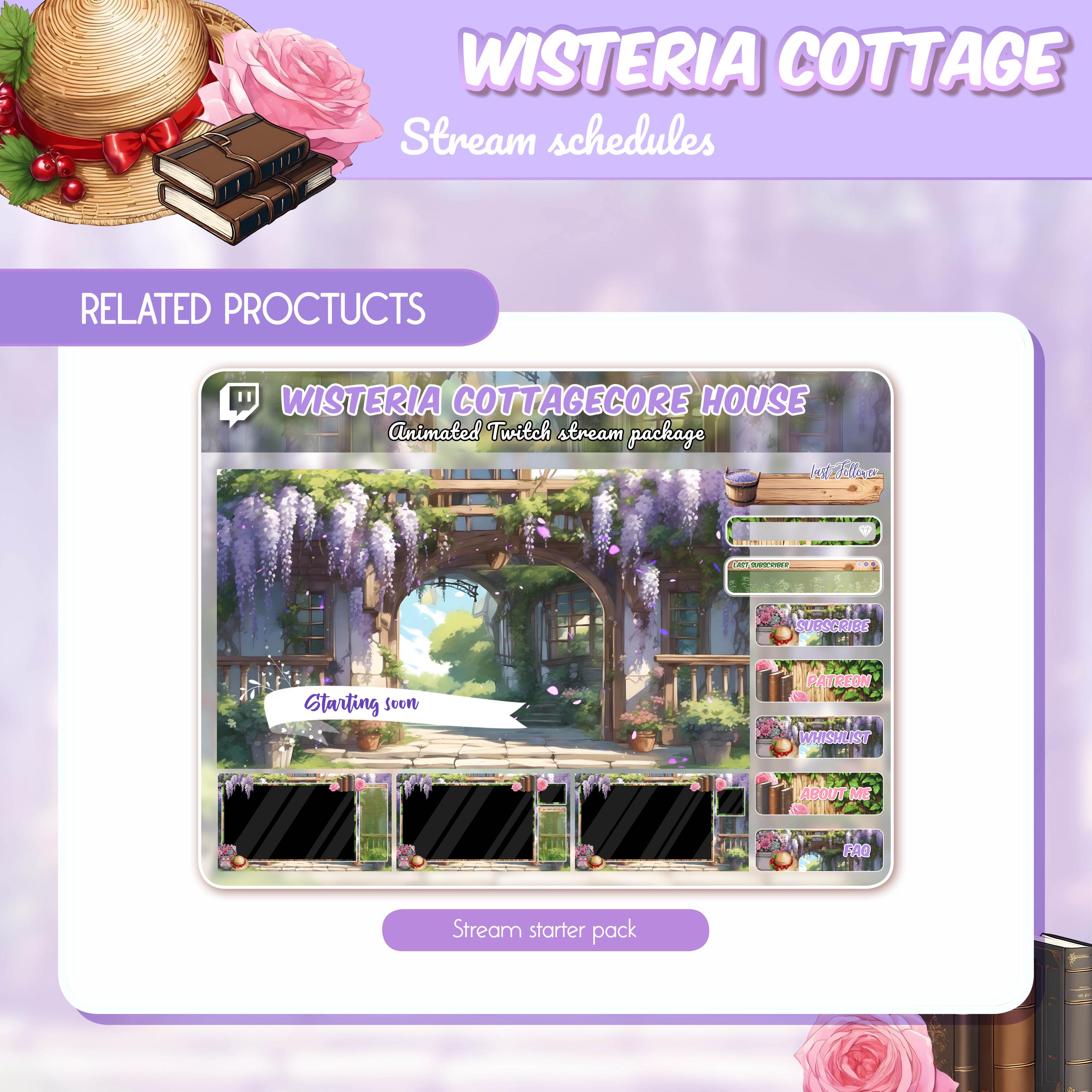 Wisteria Cottagecore House Stream Schedule. Schedule Template. Fantasy ...
