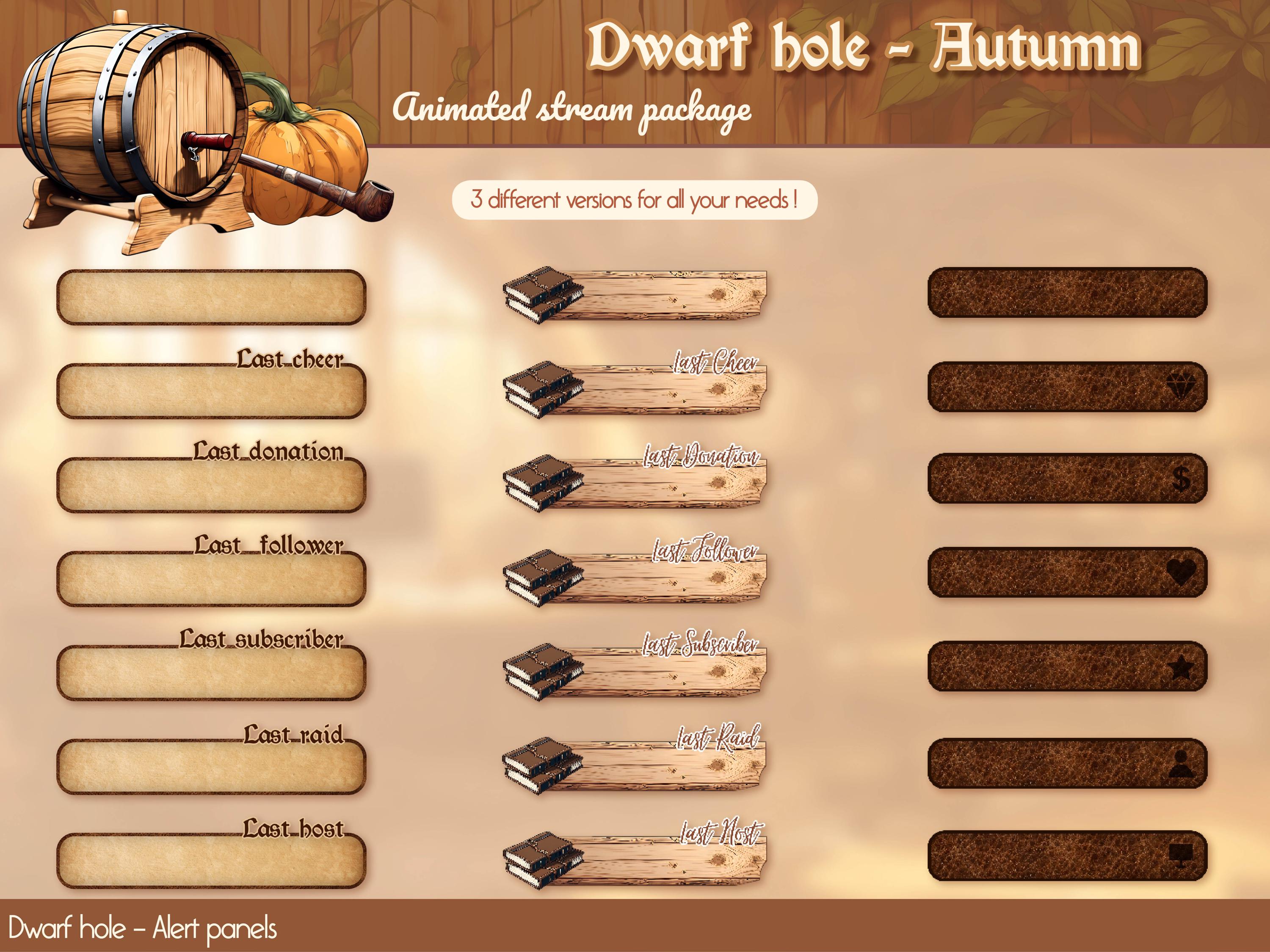 Dungeon and Dragons Twitch Overlay: Cottagecore Dwarf Hole, Autumn ...