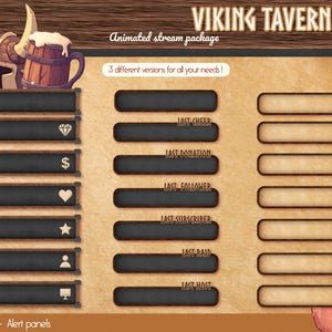 D&D Viking Tavern Twitch Animated Overlay Pack. Dungeon and Dragons Stream Overlay, RPG Stream ...
