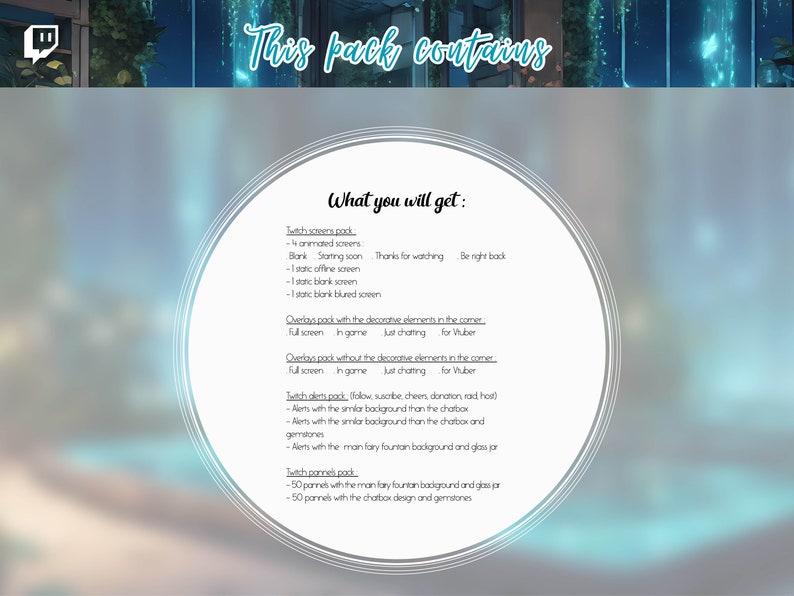Fairy Fountain Animated Twitch Overlay Package (digital Download ...