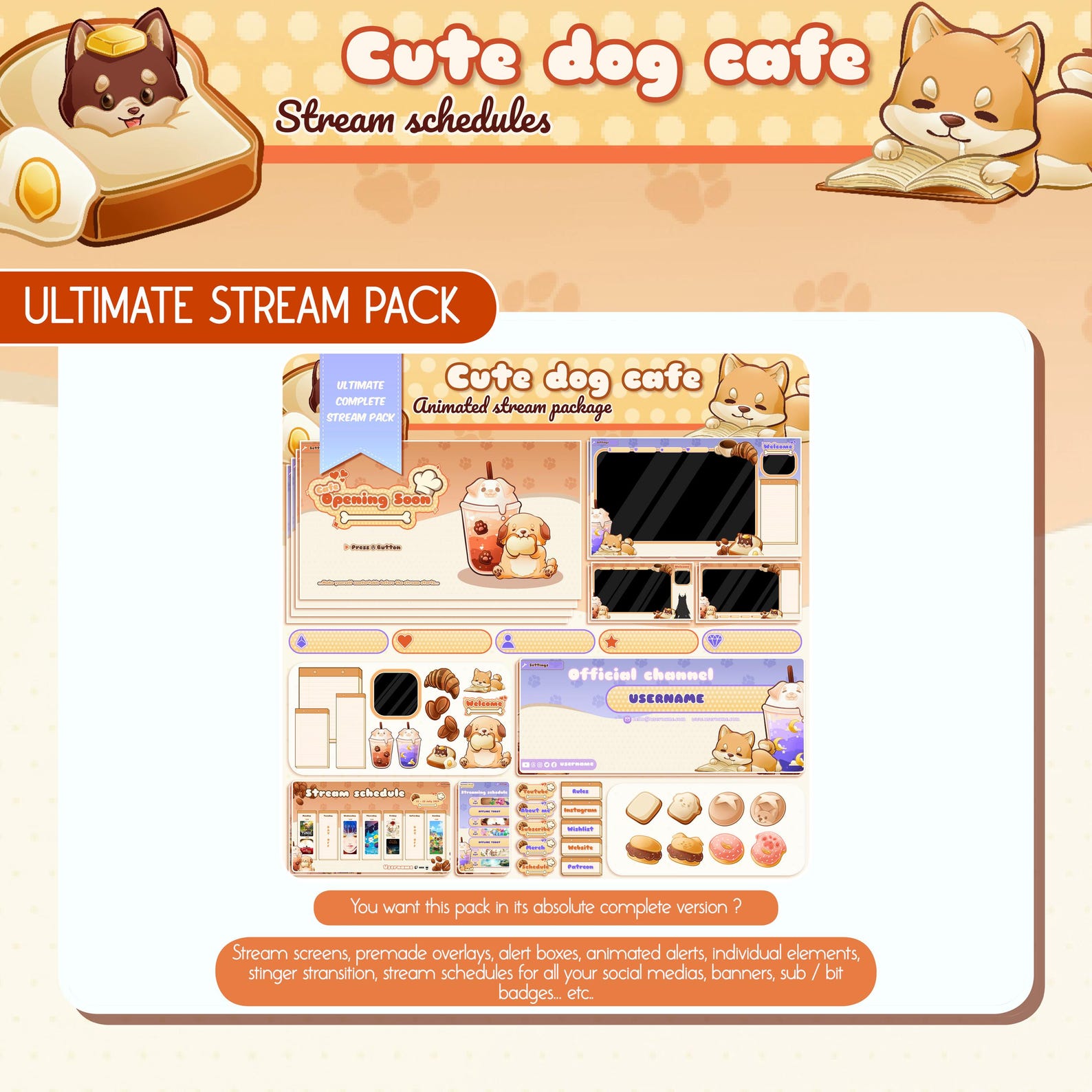 No AI Cute Dog Cafe Stream Schedule. Puppy Coffee Shop Instagram and ...
