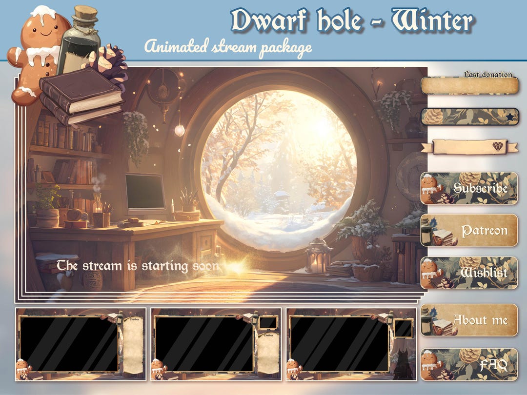 Dungeon and Dragons Winter Dwarf Hole Twitch Animated Overlay Pack ...