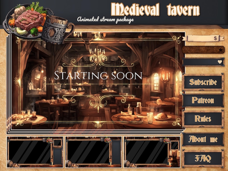 D&D Medieval Tavern Animated Twitch Stream Package: Dungeon and Dragons ...