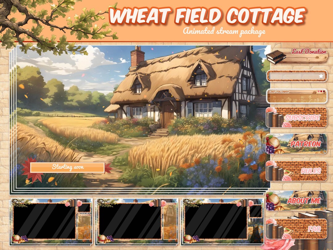 Cottagecore House Animated Twitch Overlay Pack (digital Download) - Etsy