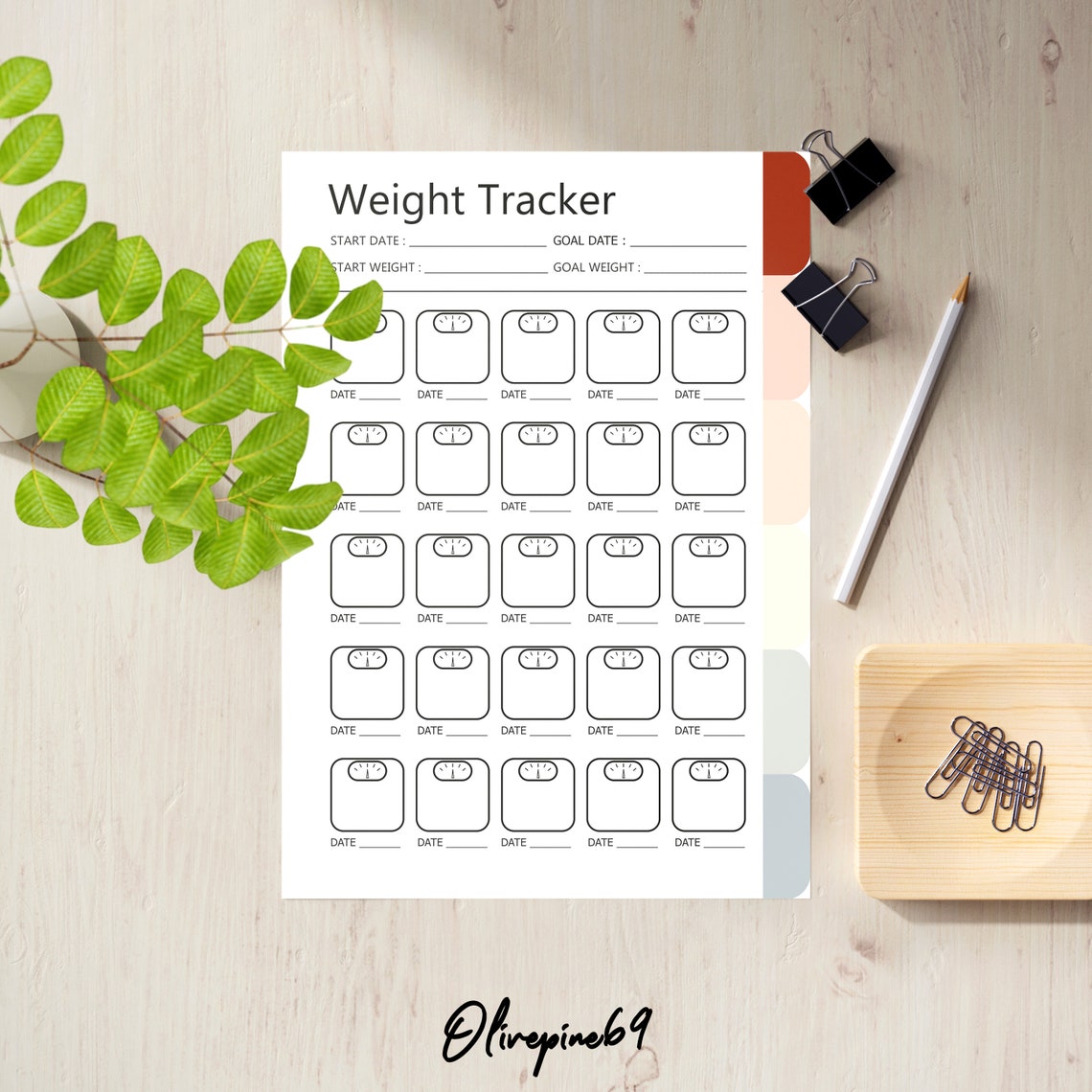 Weight Tracker Printable, Weight Loss Planner, Weight Goal, Weight ...