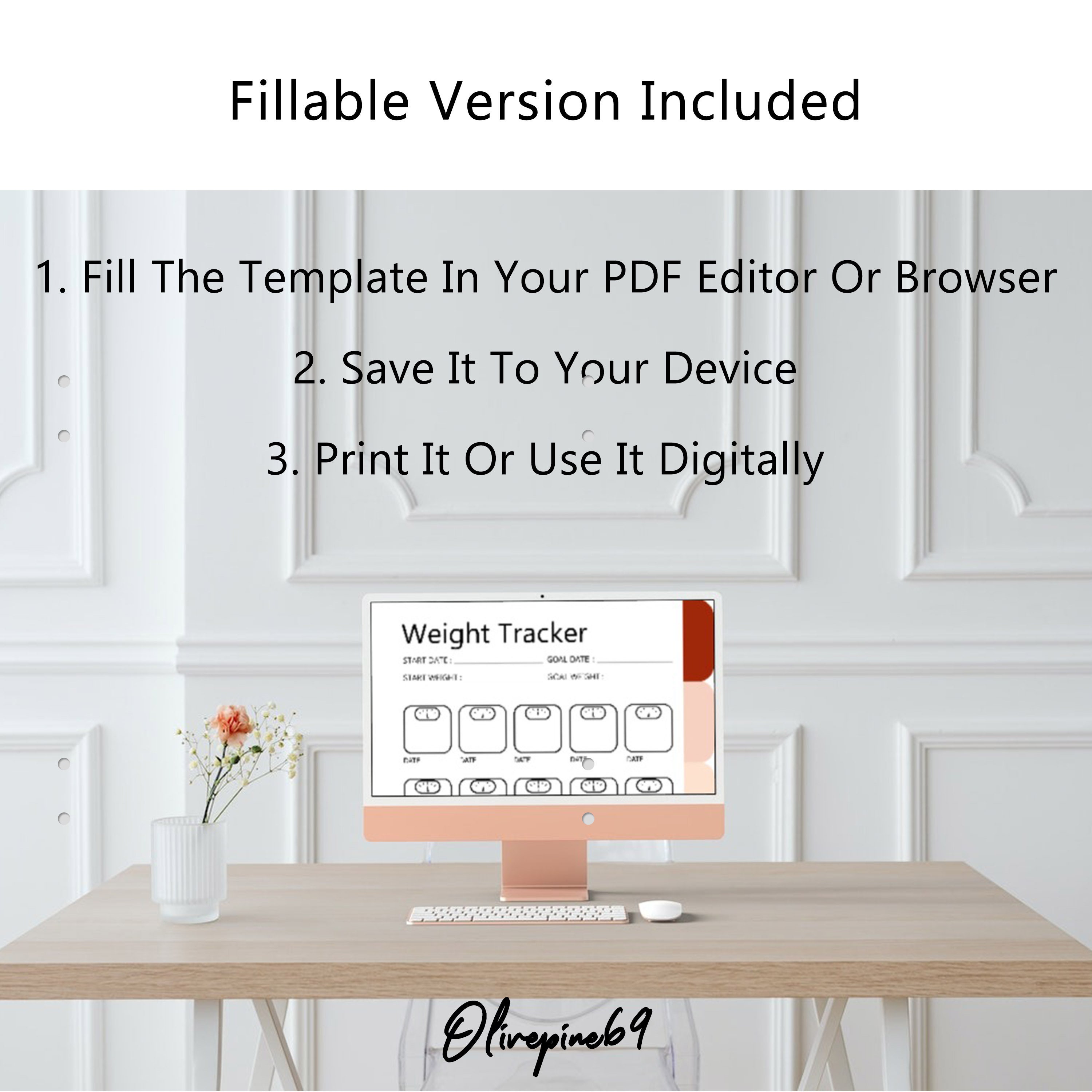 Weight Tracker Printable, Weight Loss Planner, Weight Goal, Weight ...