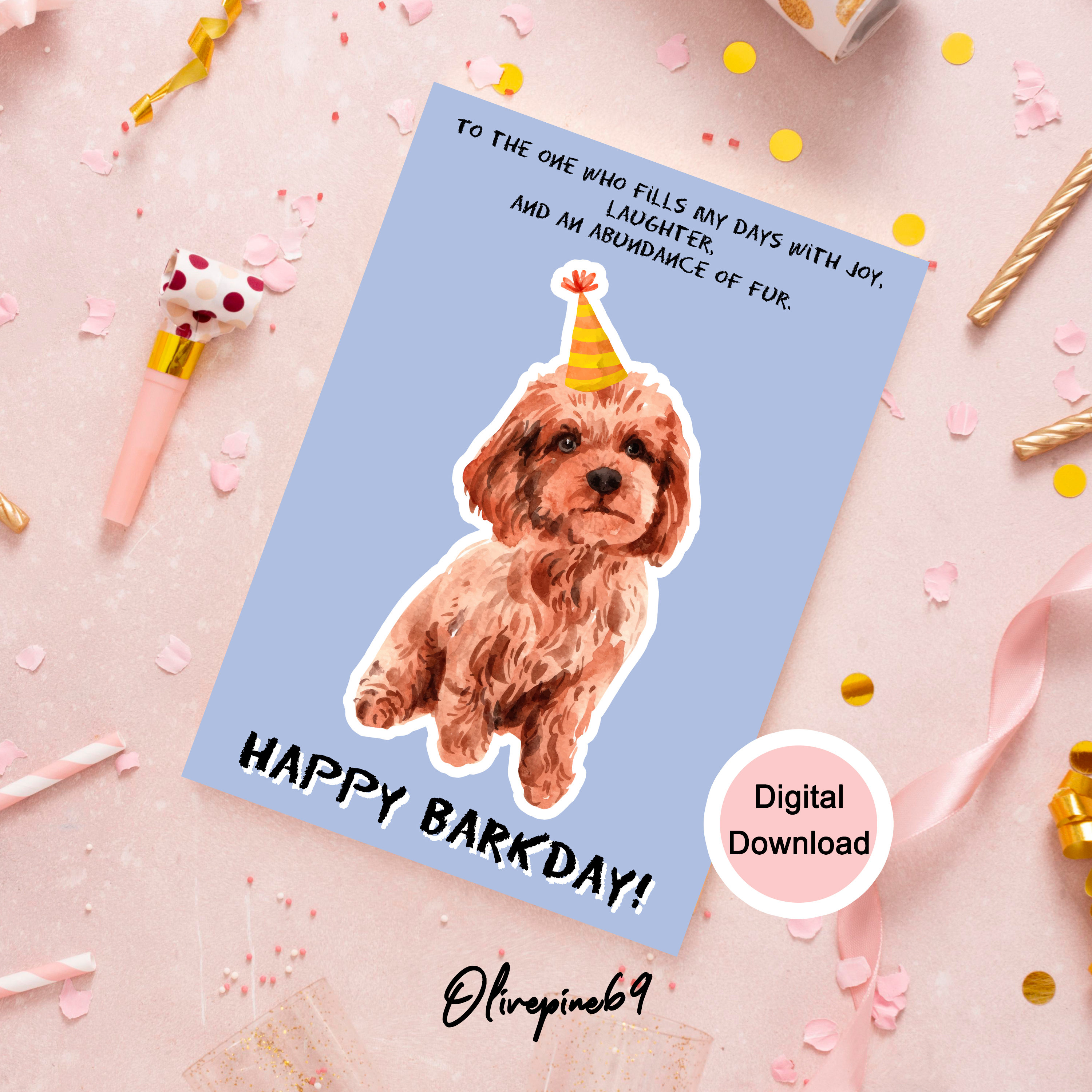 Printable Dog Birthday Card, Funny Dog Birthday Card, Birthday Card ...