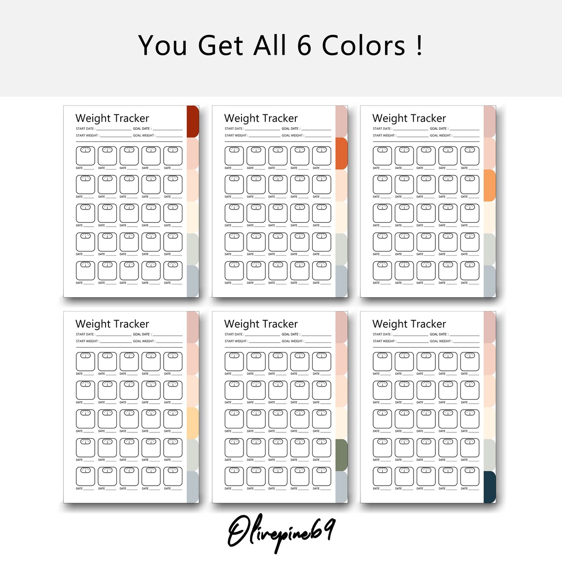 Weight Tracker Printable, Weight Loss Planner, Weight Goal, Weight ...