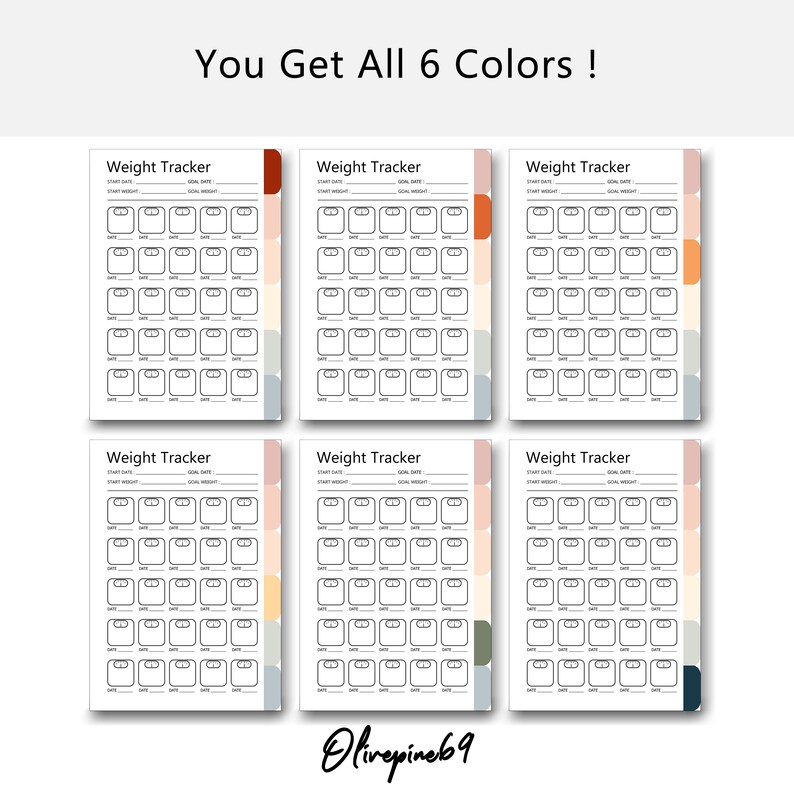 Weight Tracker Printable, Weight Loss Planner, Weight Goal, Weight ...