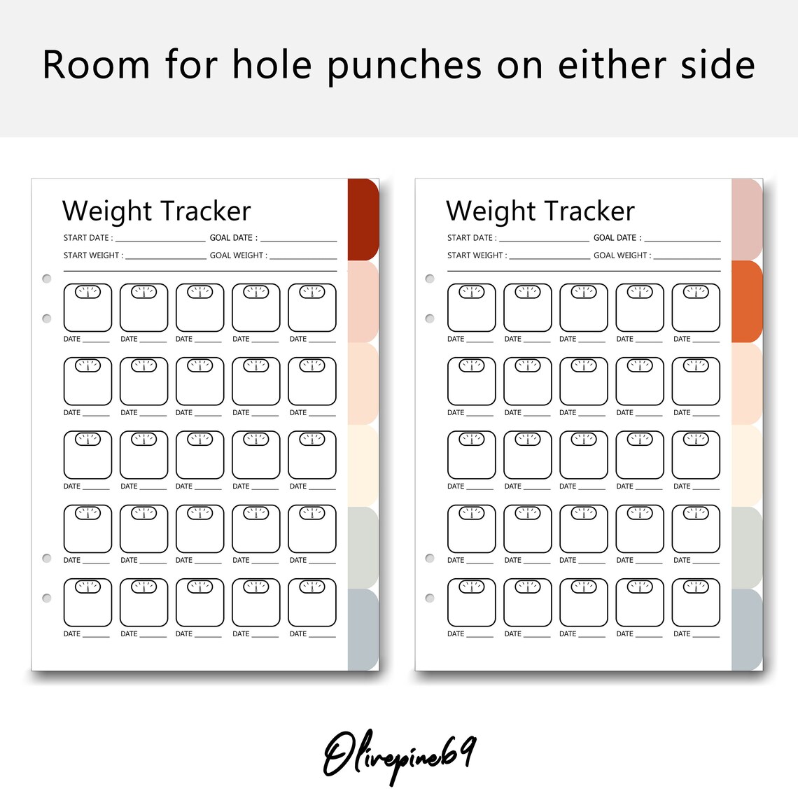 Weight Tracker Printable, Weight Loss Planner, Weight Goal, Weight ...