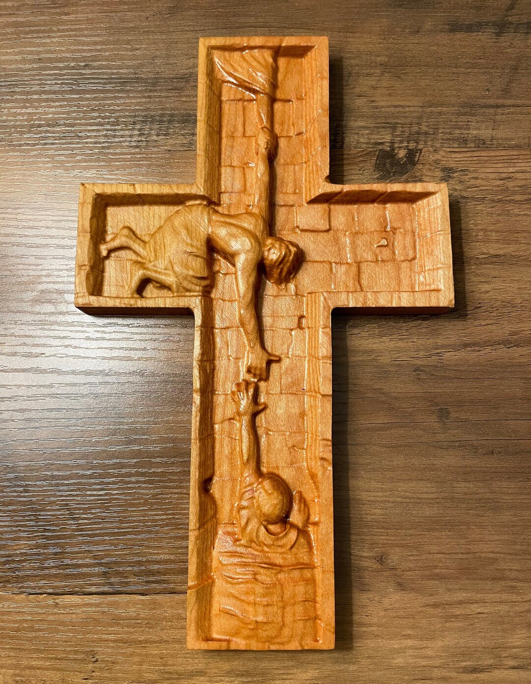 Helping Hands Wooden Cross 3D Carving - Etsy