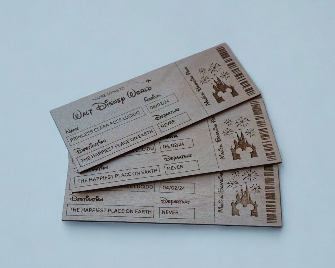 Magical Personalized Disney Surprise Ticket – Laser Cut & Engraved - Etsy
