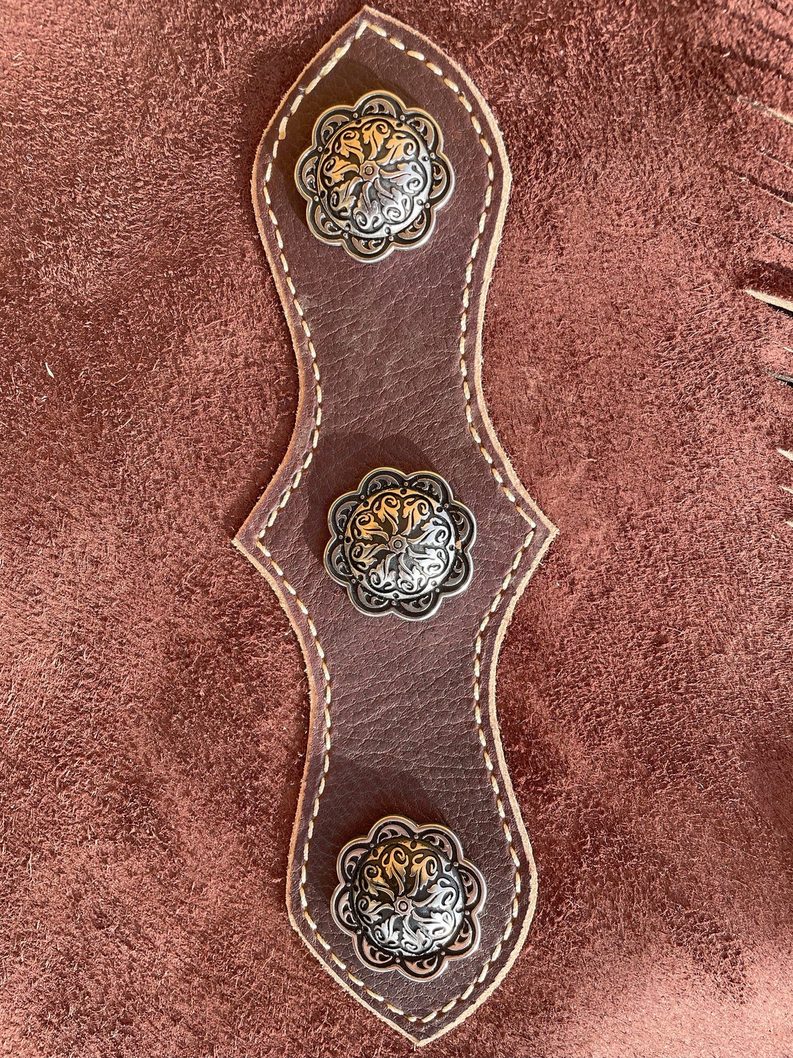 Leather Chinks/chaps, Western, Rough Out, Handmade, Hand Tooled, Floral ...