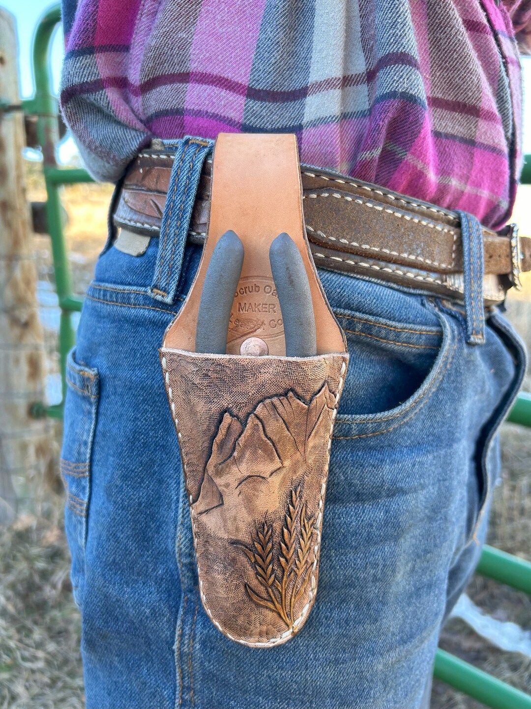 Leather Plier Holders, Hand Tooled Mountain - Etsy