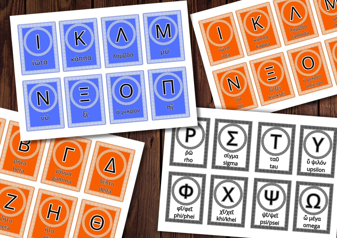Ancient Greek Alphabet Flashcards (digital Download) - Etsy