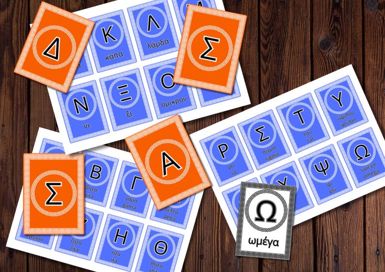 Modern Greek Alphabet Flashcards, Printable Learning (digital Download ...