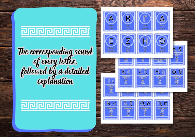 Greek Alphabet Flashcards, Printable, Color and Black and White ...