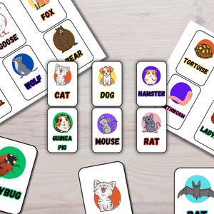 Cute Animals Flashcards. Learn the English Names of 36 Animals With ...