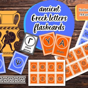 Ancient Greek Alphabet Flashcards (digital Download) - Etsy