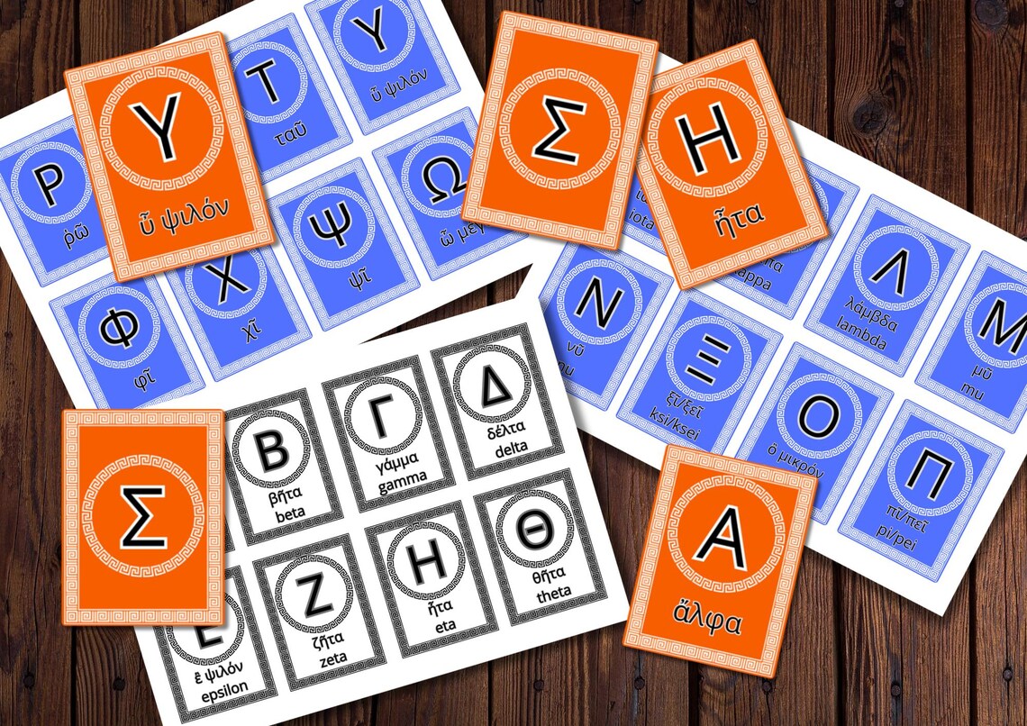 Ancient Greek Alphabet Flashcards (digital Download) - Etsy
