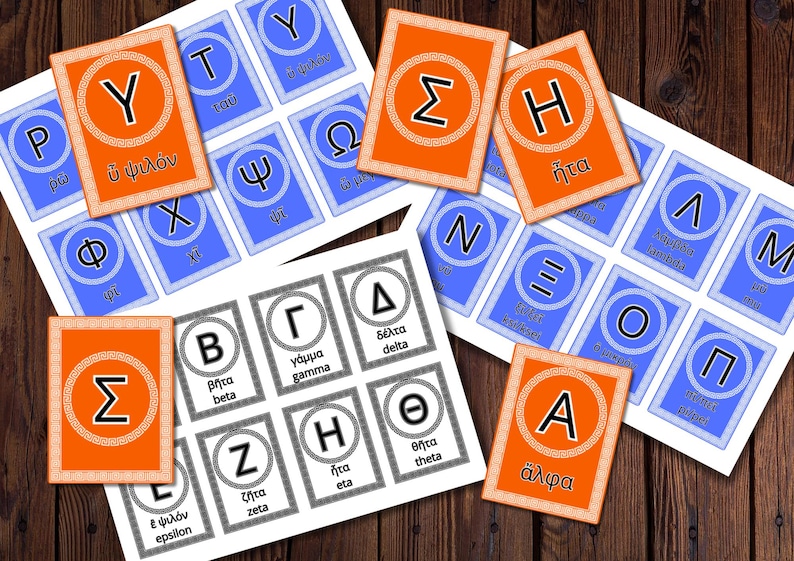 Ancient Greek Alphabet Flashcards (digital Download) - Etsy